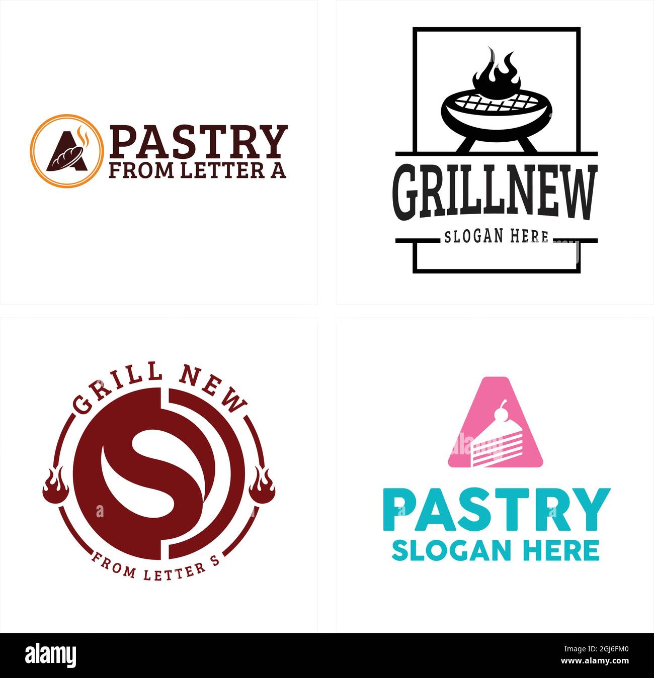 Restaurant pastry and grill meat logo design Stock Vector Image & Art ...