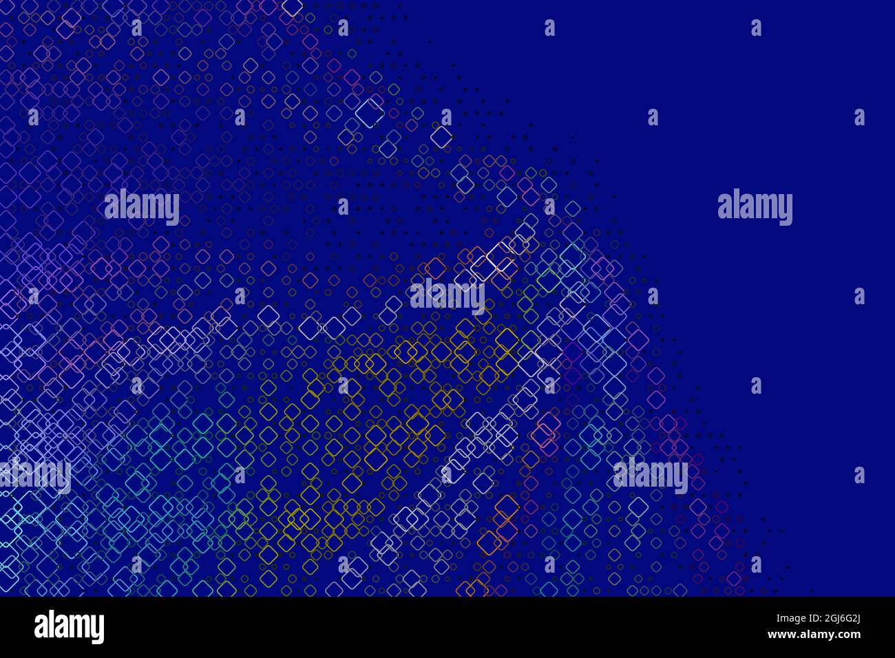 Design of squares forming a multicolored vertex on a blue background ...