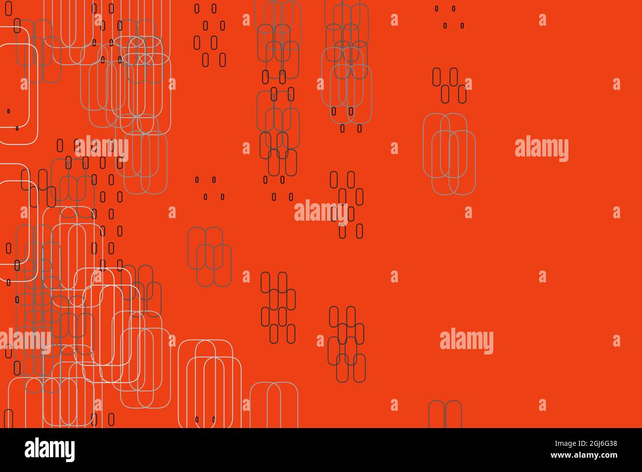 Set of light elements forming a vertical design on a red background ...