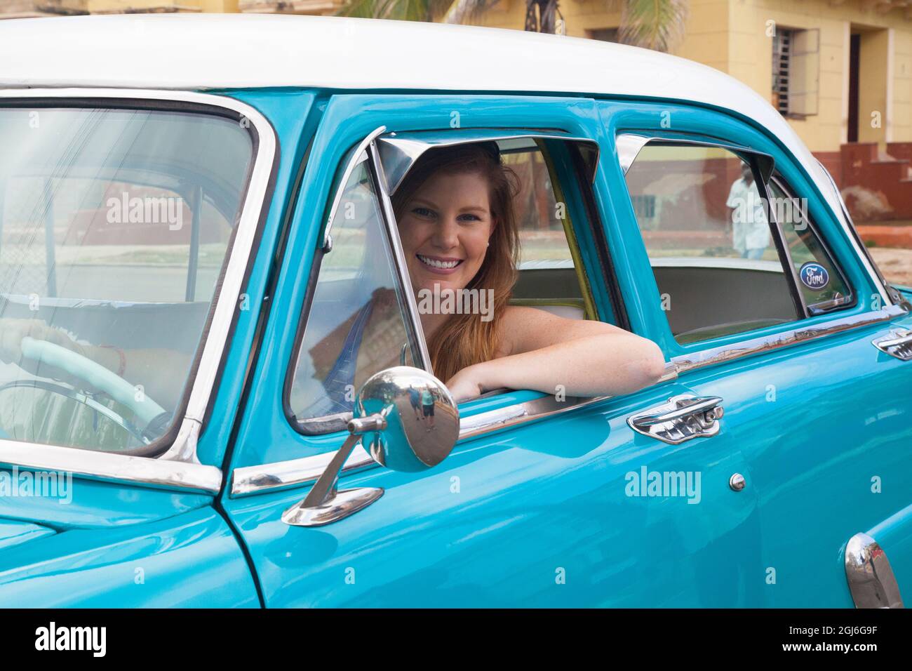 Tourist driving a classic Ford car in Havana, Cuba Stock Photo - Alamy