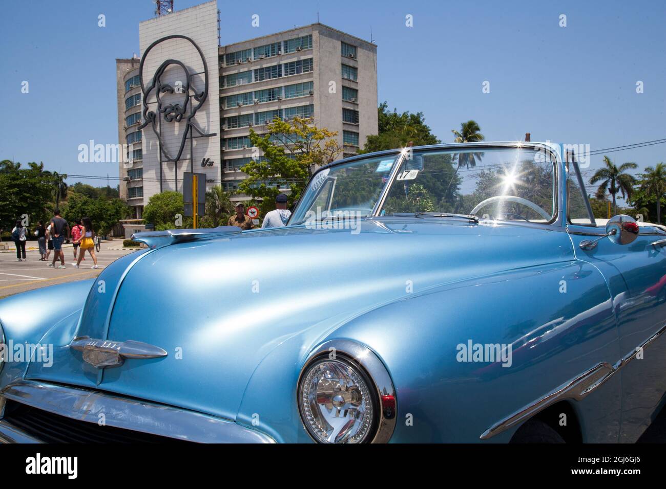 Fidel Castro sculpture in Revolution Square, Havana, Cuba. Plaza de la ...