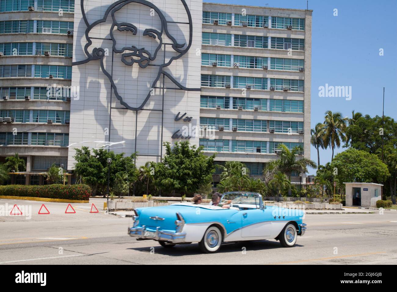 Fidel Castro sculpture in Revolution Square, Havana, Cuba. Plaza de la ...