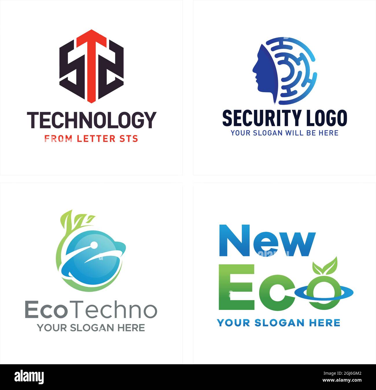 Technology global tech nature eco logo design Stock Vector Image & Art ...