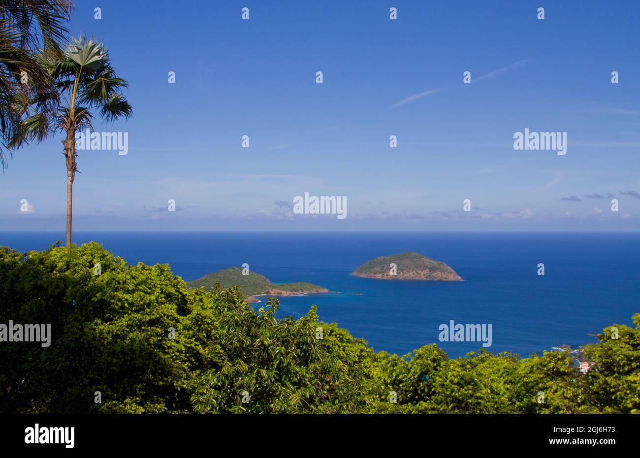 Tropical Island view of Atlantic Ocean in St. Thomas, US Virgin Islands ...
