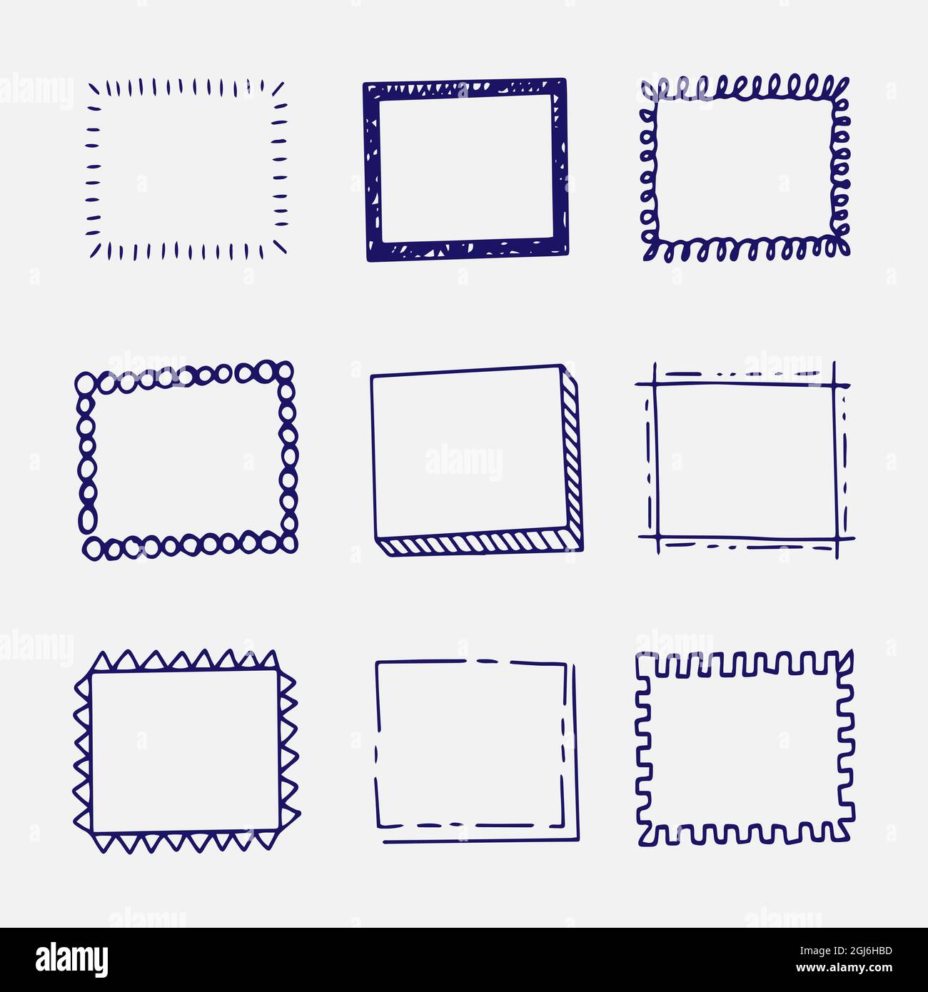 Hand drawn doodle frames set Vector illustration Stock Vector Image ...