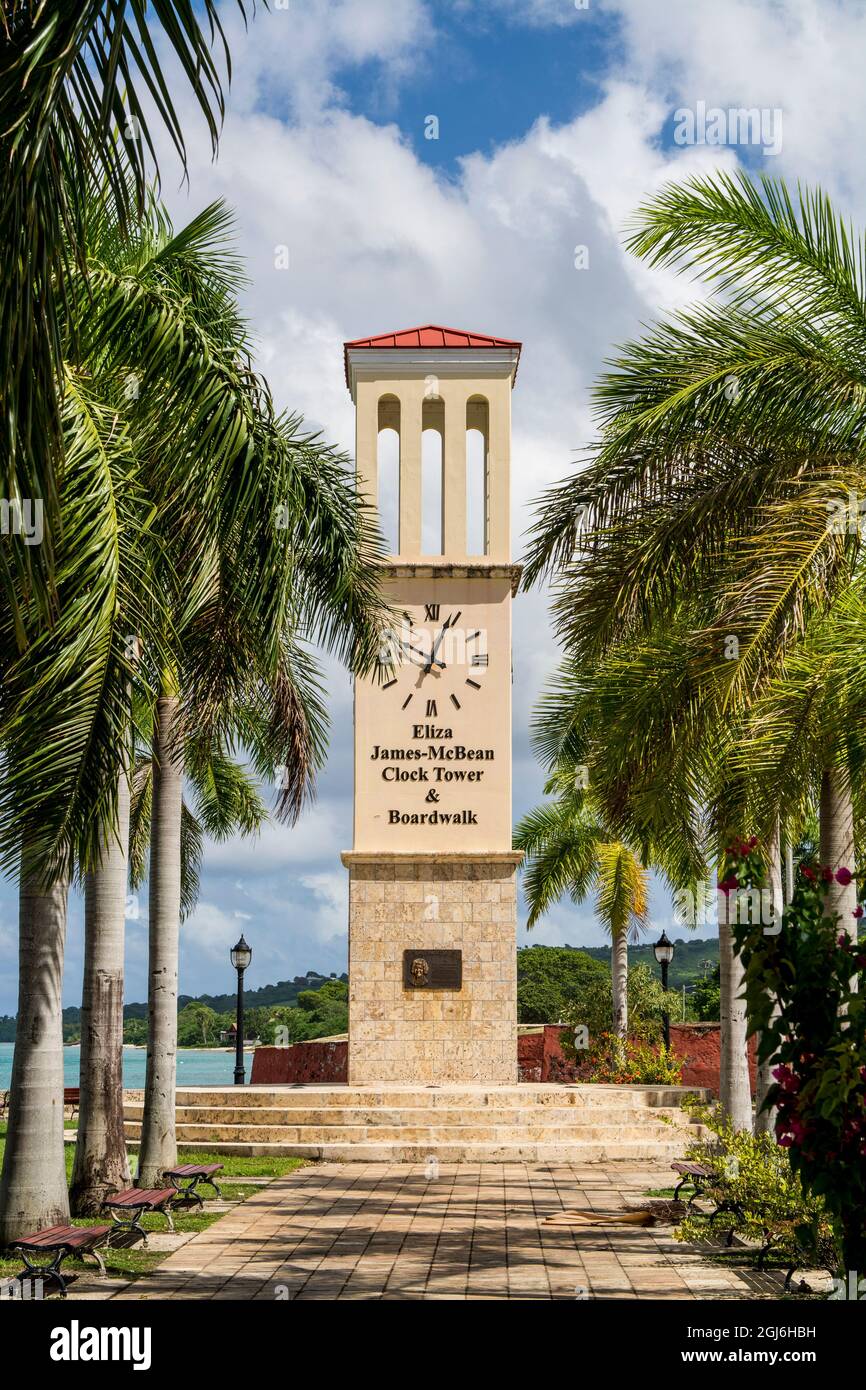Eliza James McBean clock tower, cruise terminal downtown Frederiksted ...