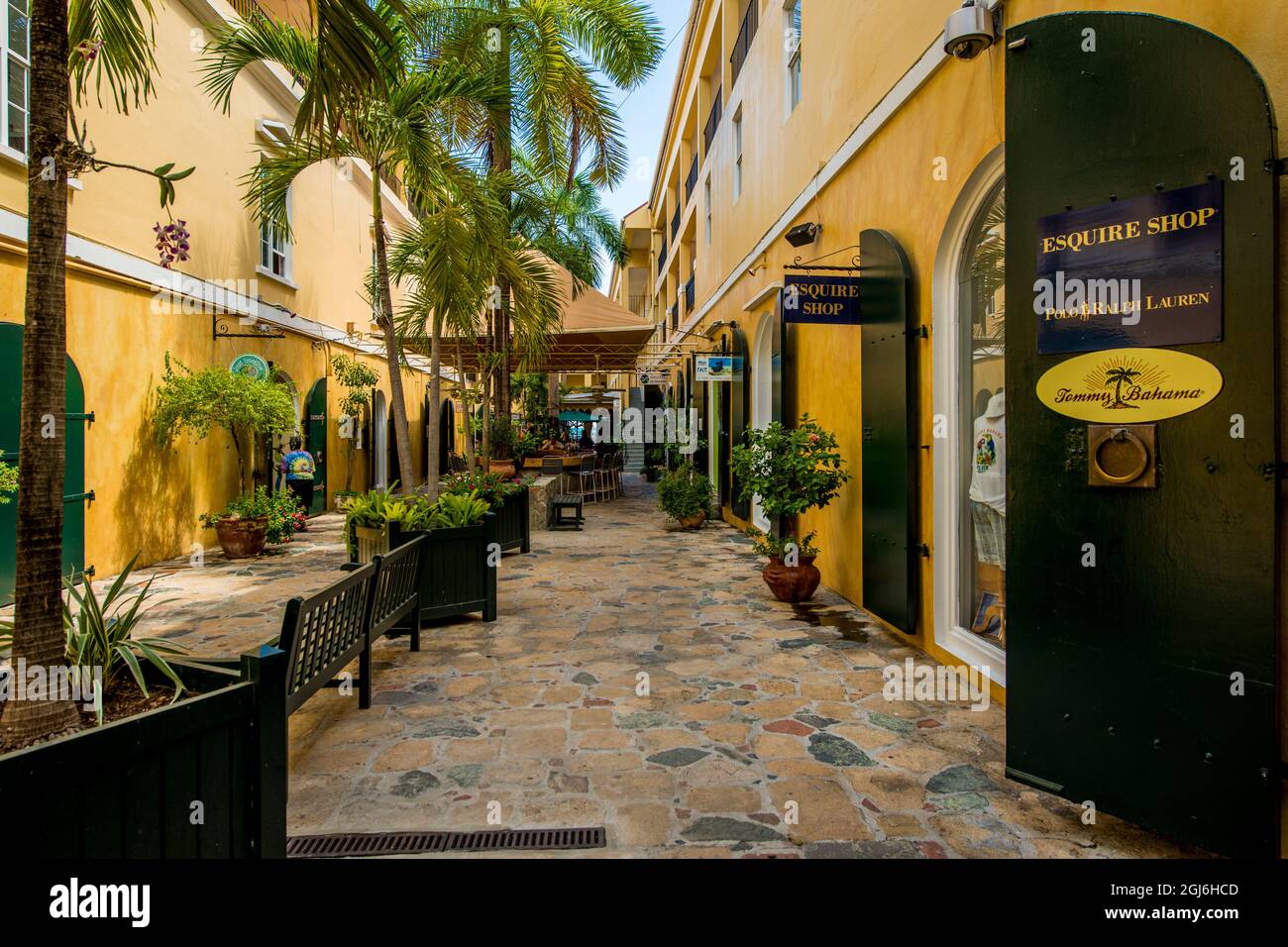 Shopping district downtown Charlotte Amalie, St. Thomas, US Virgin ...