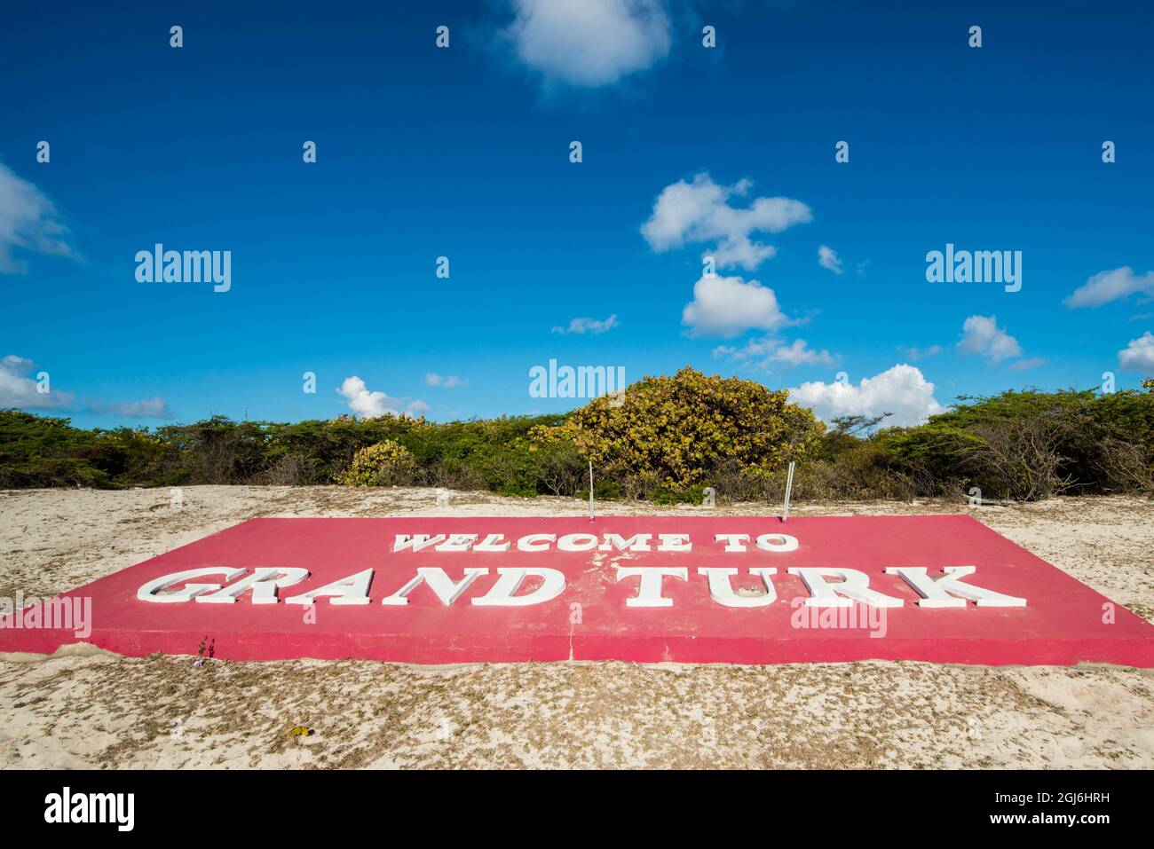 Grand Turk Island sign, Turks and Caicos Islands, Caribbean Stock Photo ...