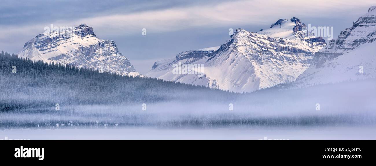 Canada, Alberta, Banff National Park, Panoramic view of Mount ...