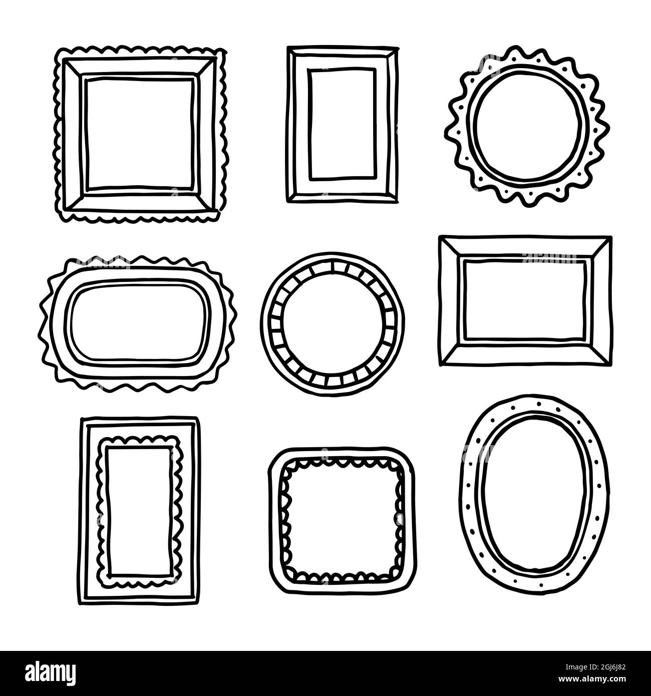 Hand drawn doodle frames set Vector illustration Stock Vector Image & Art - Alamy