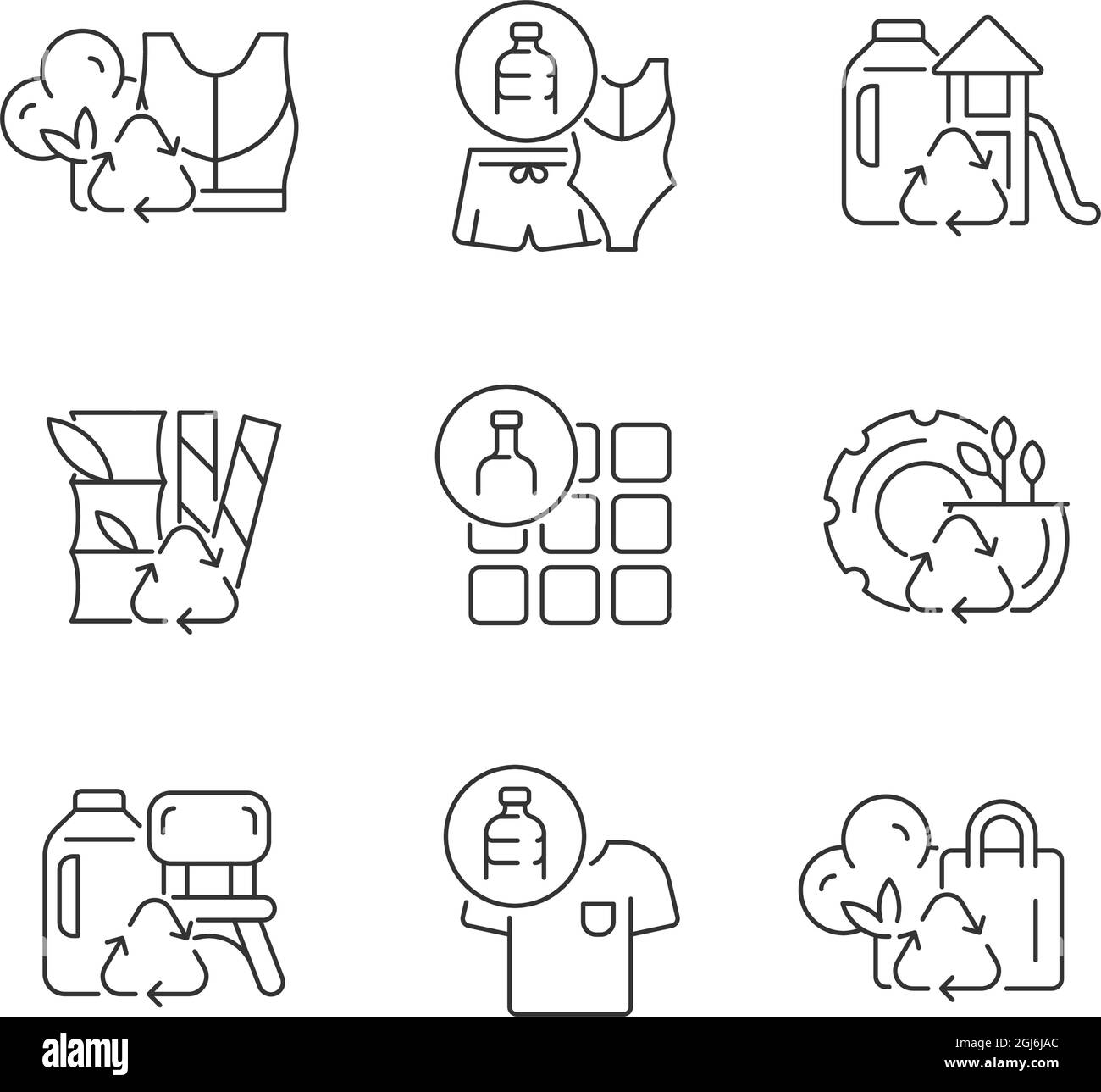 Natural resources conservation linear icons set Stock Vector Image ...