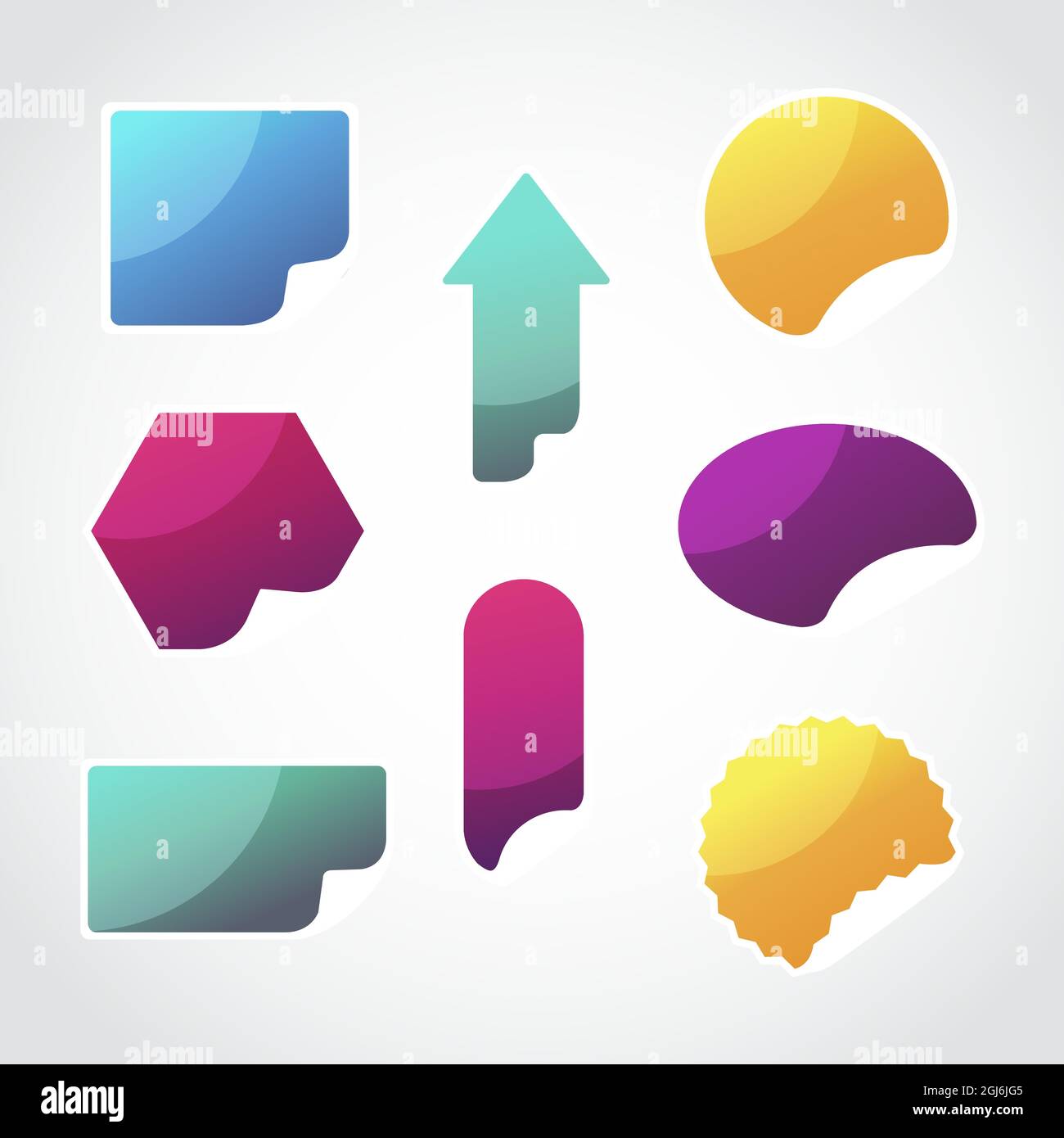 Realistic paper sticker set Vector illustration Stock Vector Image ...