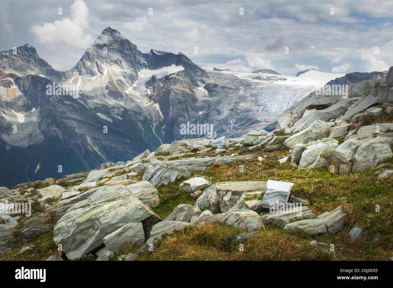 Mount Sir Donald and seen from Abbott Ridge. Selkirk Mountains Glacier ...