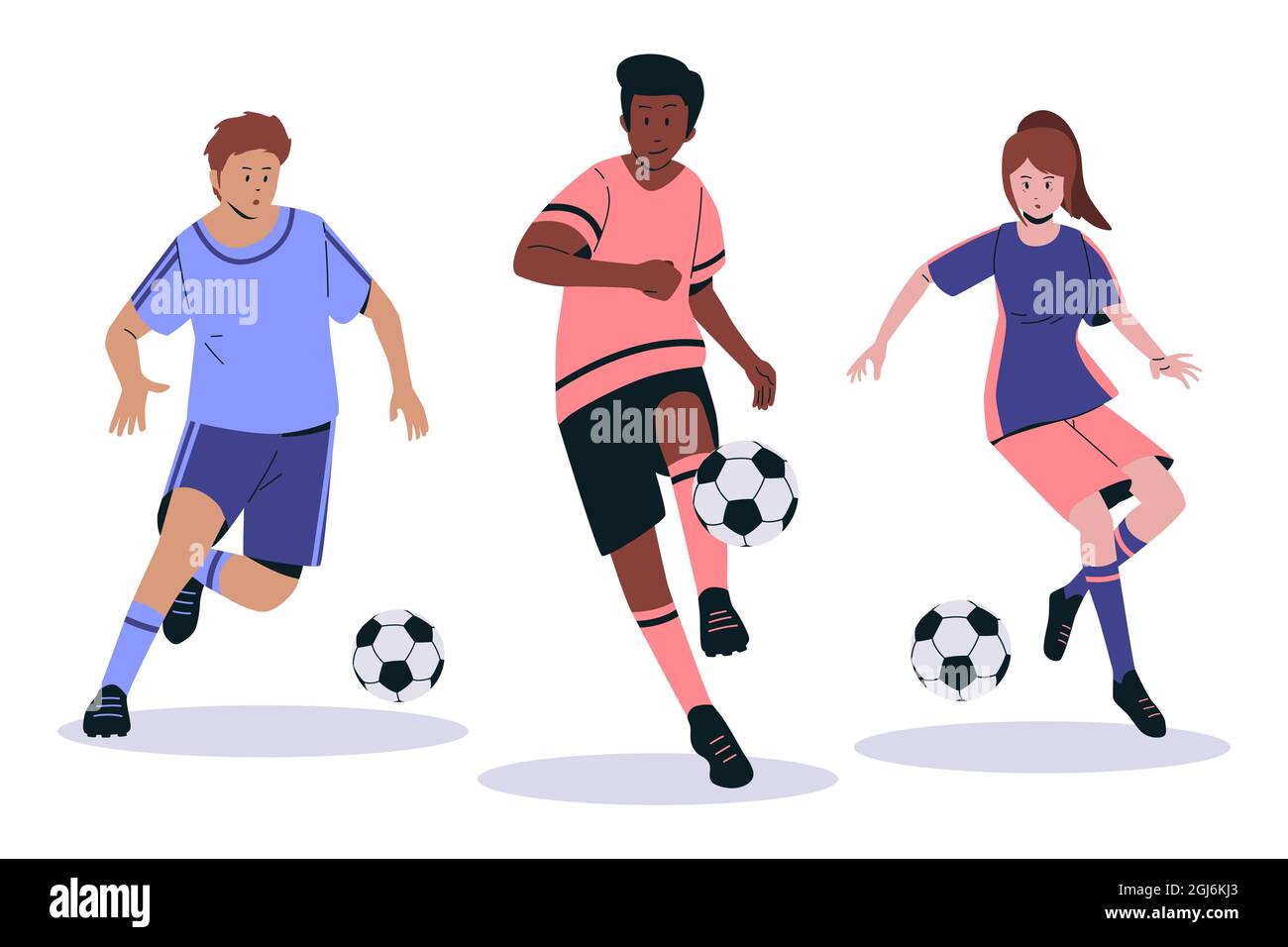 Flat football players illustration Vector illustration Stock Vector ...