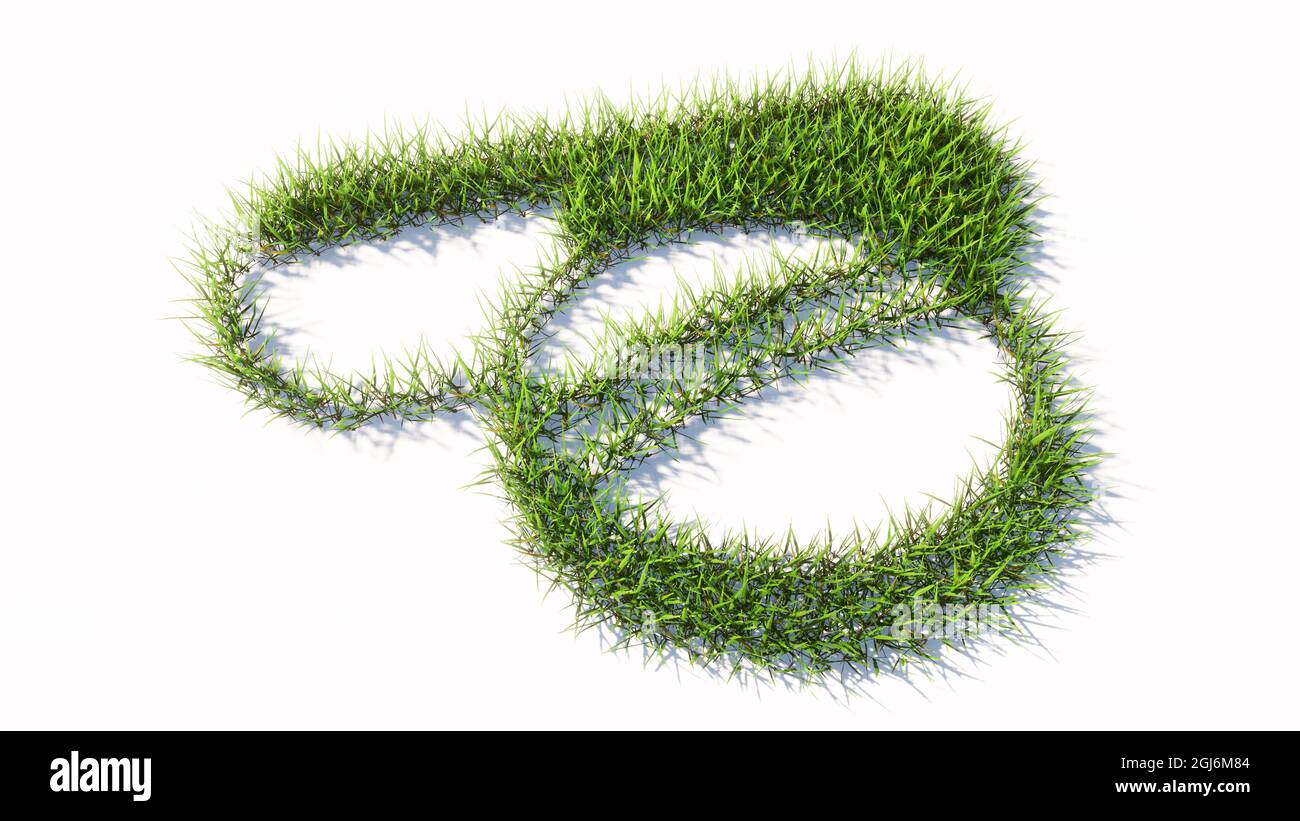 Concept or conceptual green summer lawn grass symbol shape isolated on ...