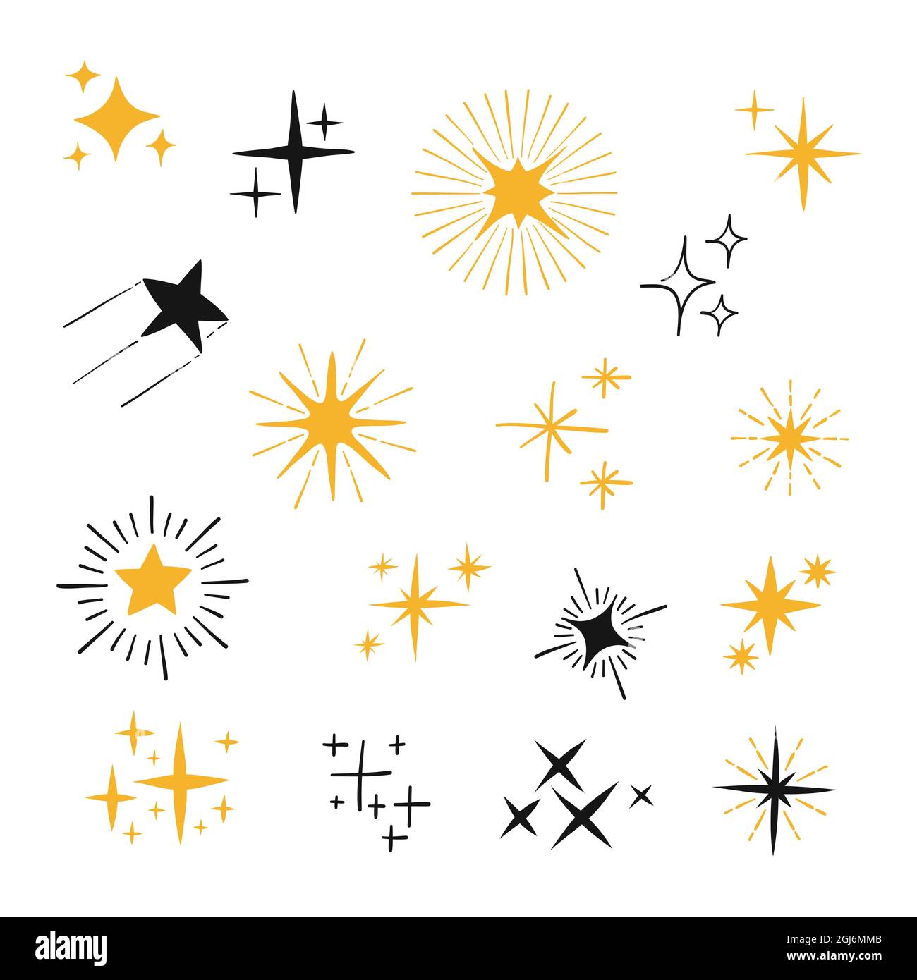 Hand drawn sparkling stars set Vector illustration Stock Vector Image & Art - Alamy
