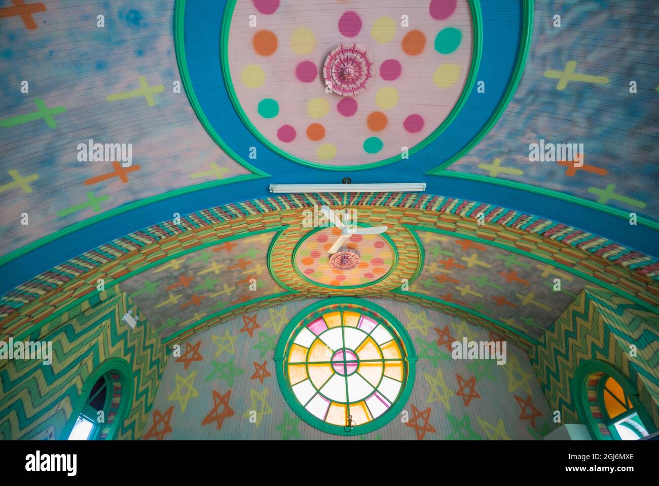 Canada, New Brunswick, Sainte-Cecile. Interior of Sainte-Cecile Church ...