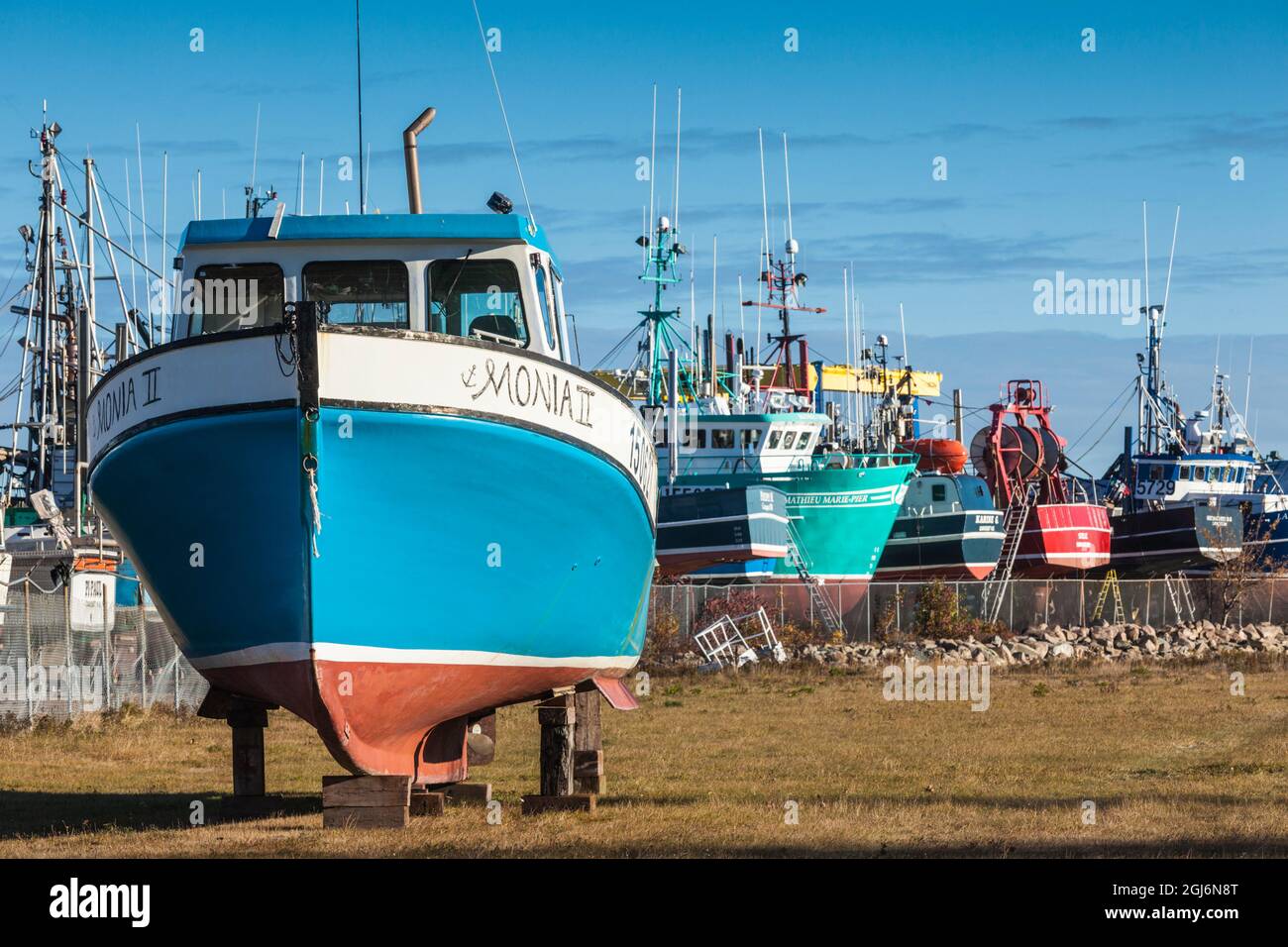 Canada, New Brunswick, Acadian Peninsula, Shippagan, fishing boats in ...