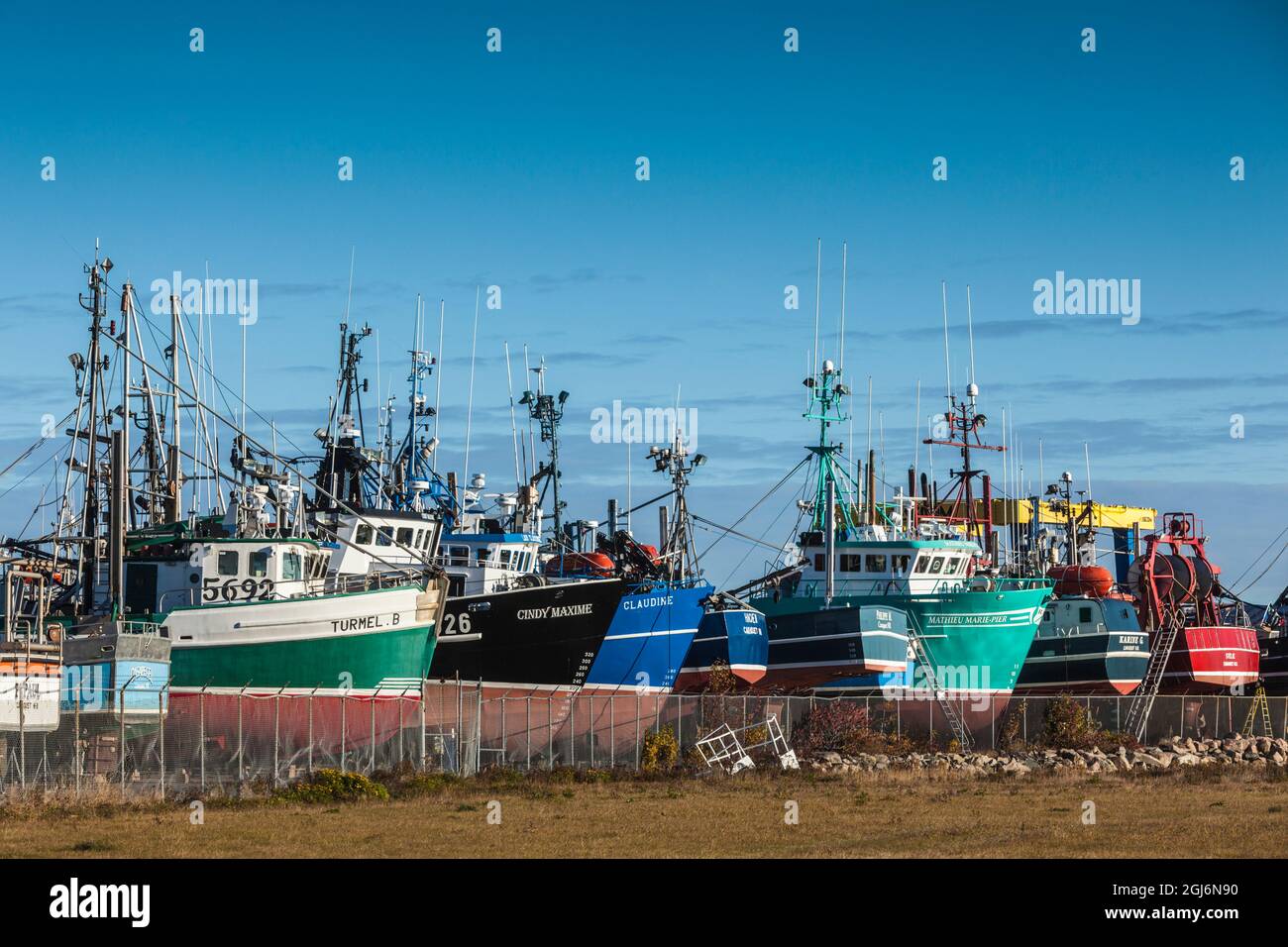 Canada, New Brunswick, Acadian Peninsula, Shippagan, fishing boats in ...