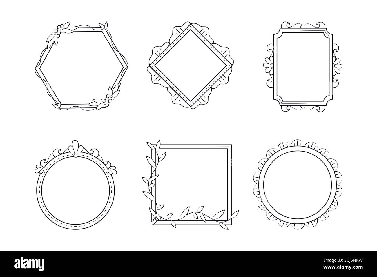 Hand drawn doodle frames set Vector illustration Stock Vector Image ...