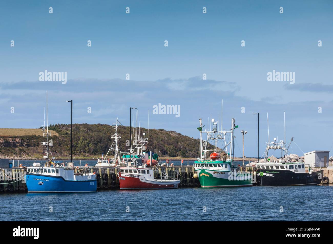 Canada, Nova Scotia, Cabot Trail. Cheticamp, fishing boats Stock Photo ...