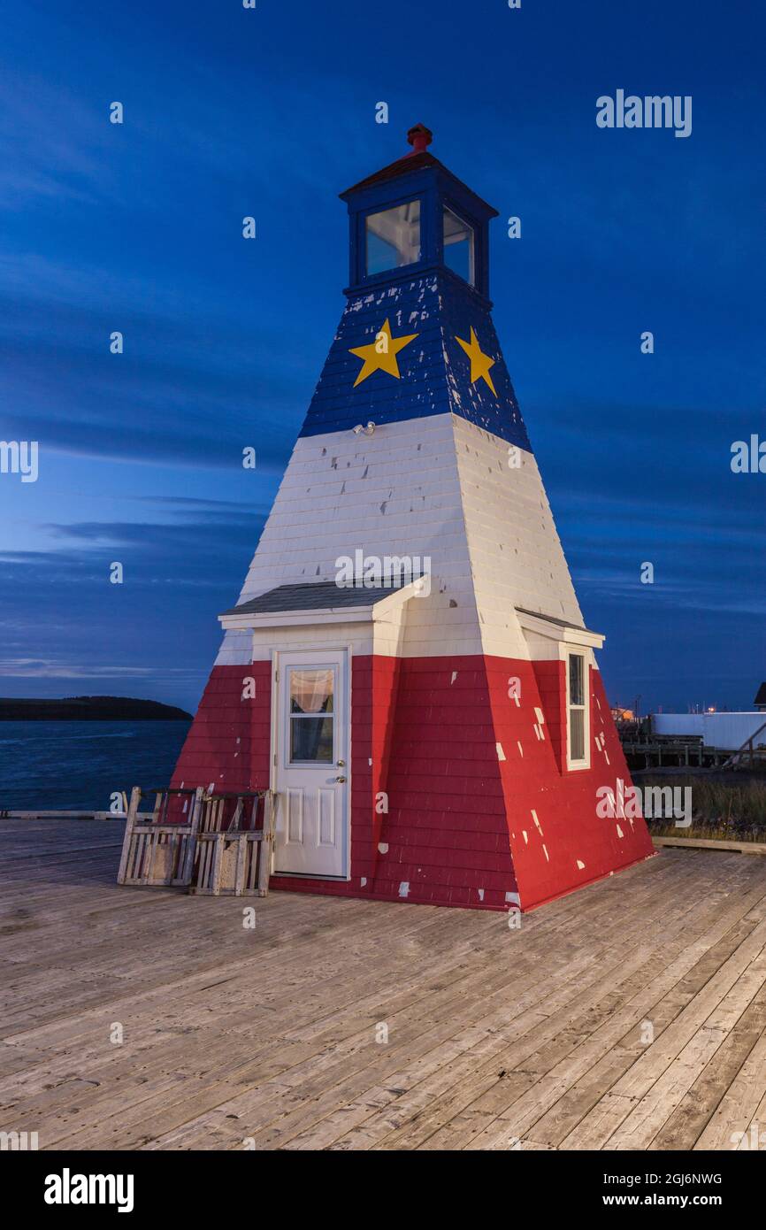 Canada, Nova Scotia, Cabot Trail. Cheticamp, town harbor. with ...