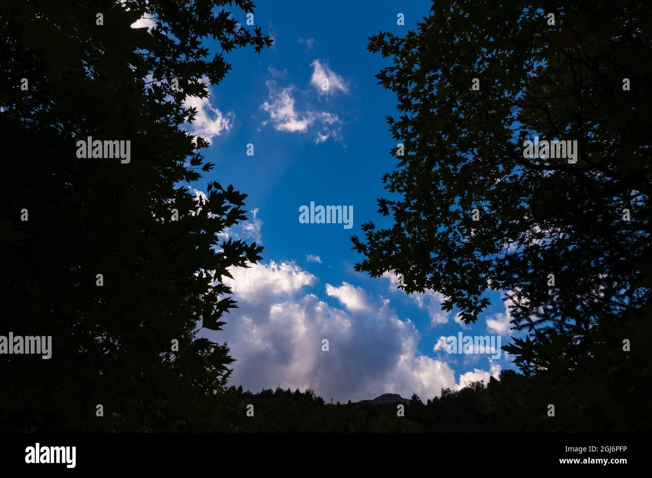 Silhouette mountain blue sky blue hi-res stock photography and images ...