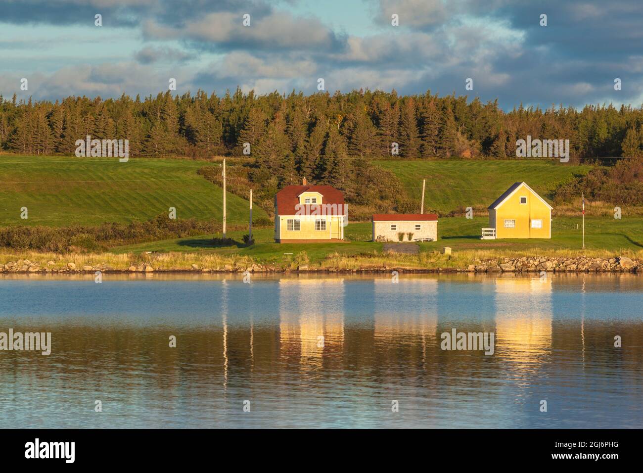 Canada, Nova Scotia, Cabot Trail, Cheticamp, sunrise over the St ...