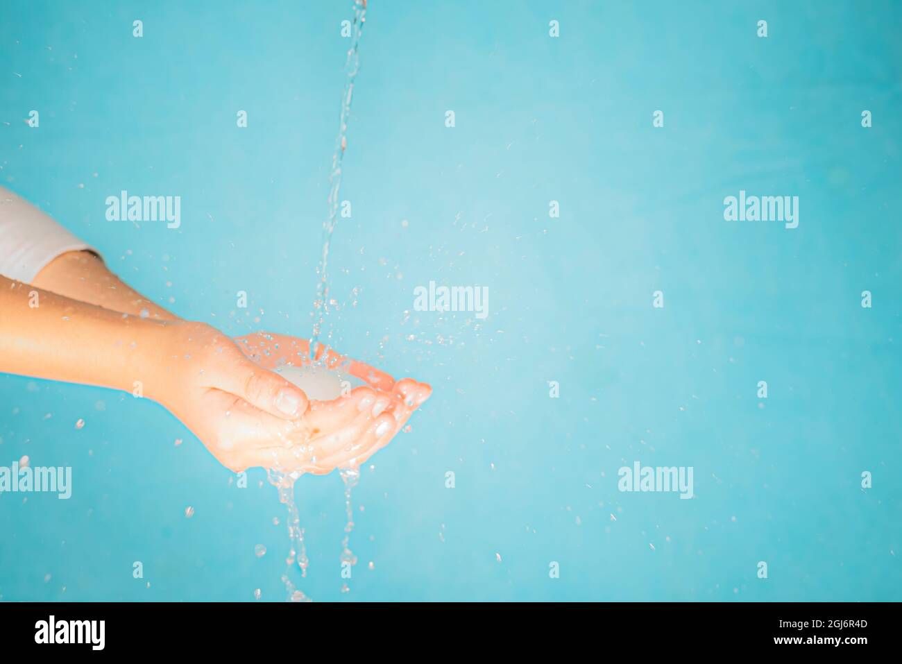Person washing their hands to keep their hygiene and sanitary isolated ...