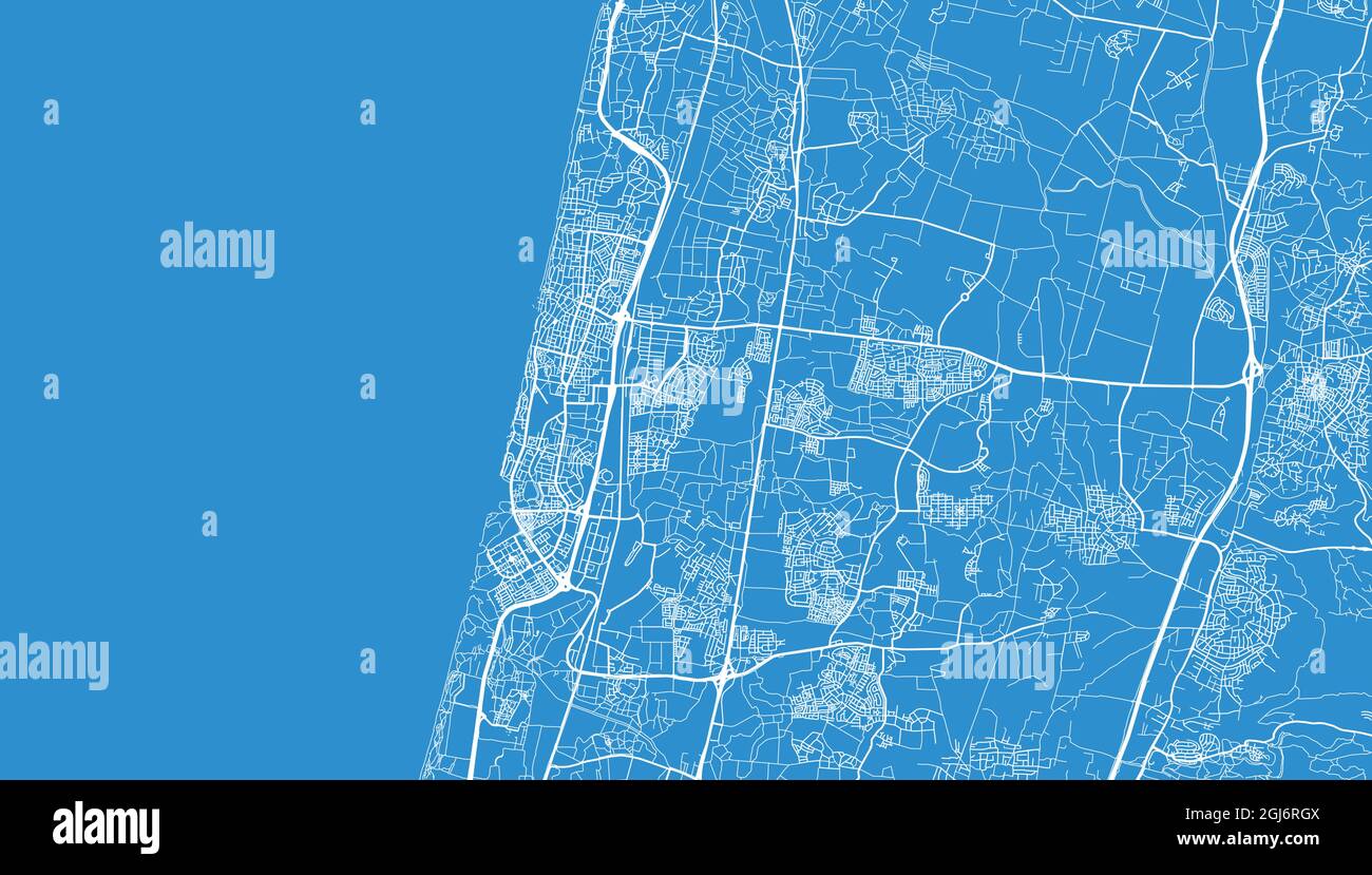 Urban vector city map of Netanya, Israel, middle east Stock Vector ...