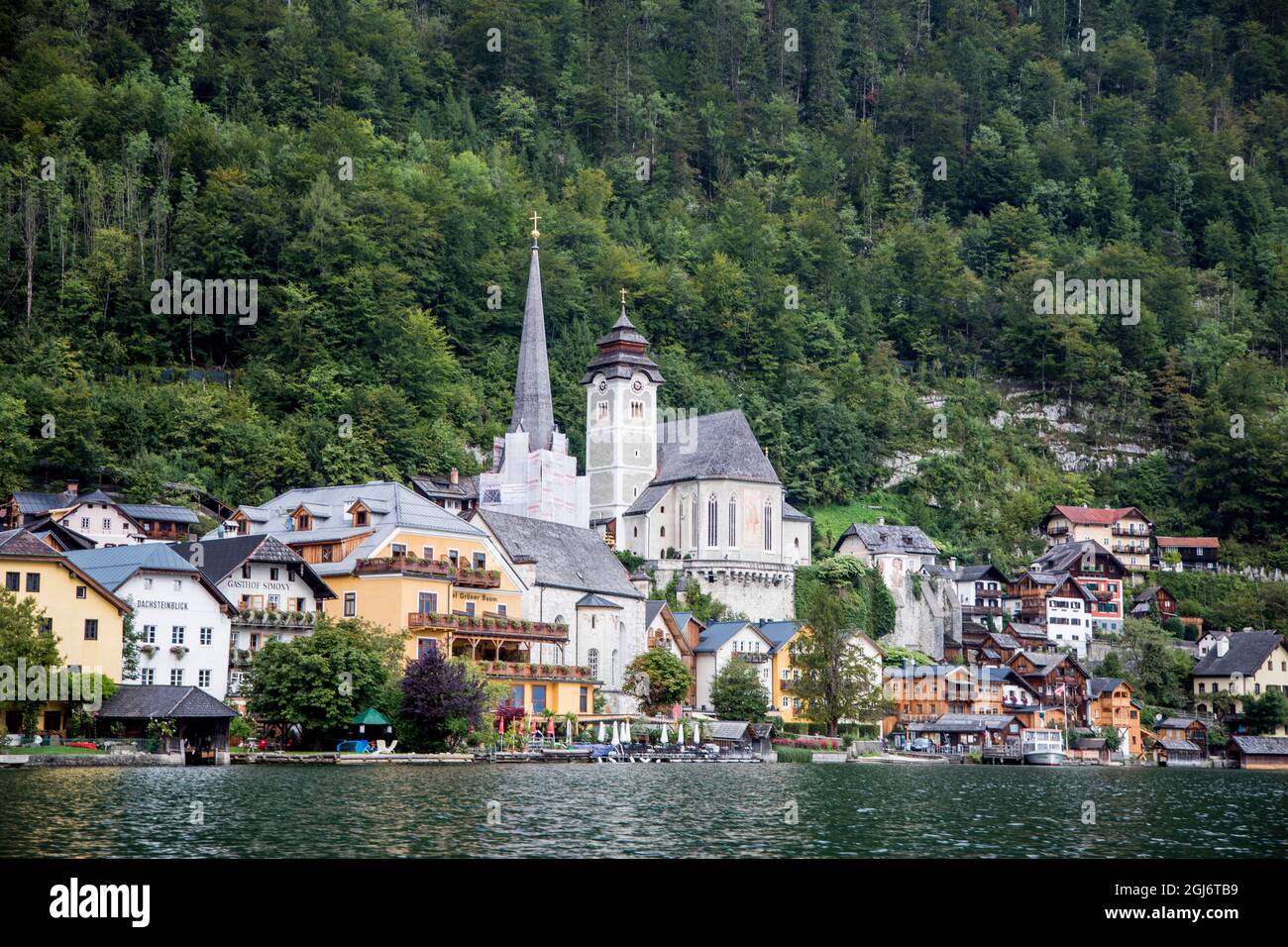 Europe, Austria, Hallstatt, Town of Hallstatt as seen from Lake ...
