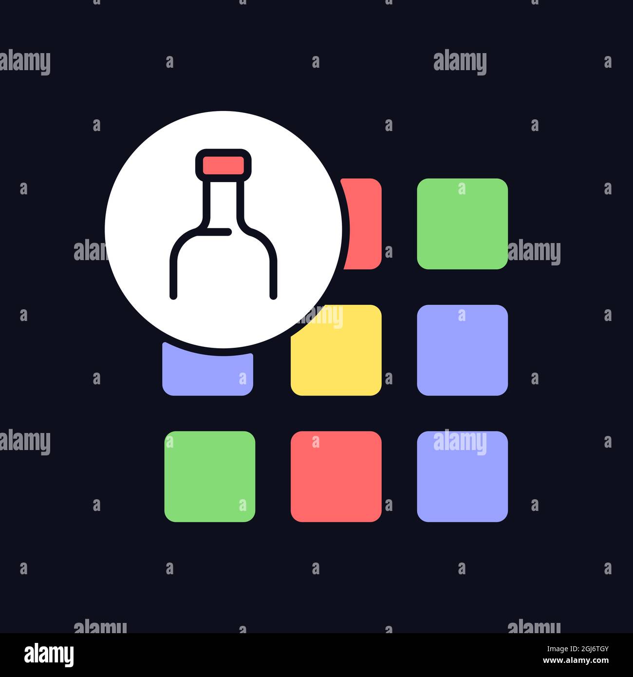 Tile from recycled glass RGB color icon for dark theme Stock Vector ...