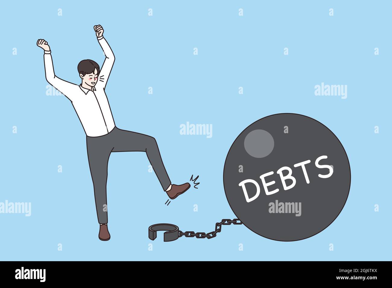 Financial success and wealth concept. Happy businessmen standing using ...