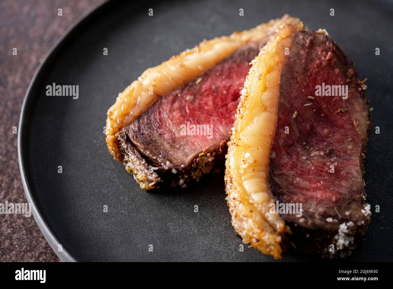 Picanha steaks with salt Stock Photo - Alamy
