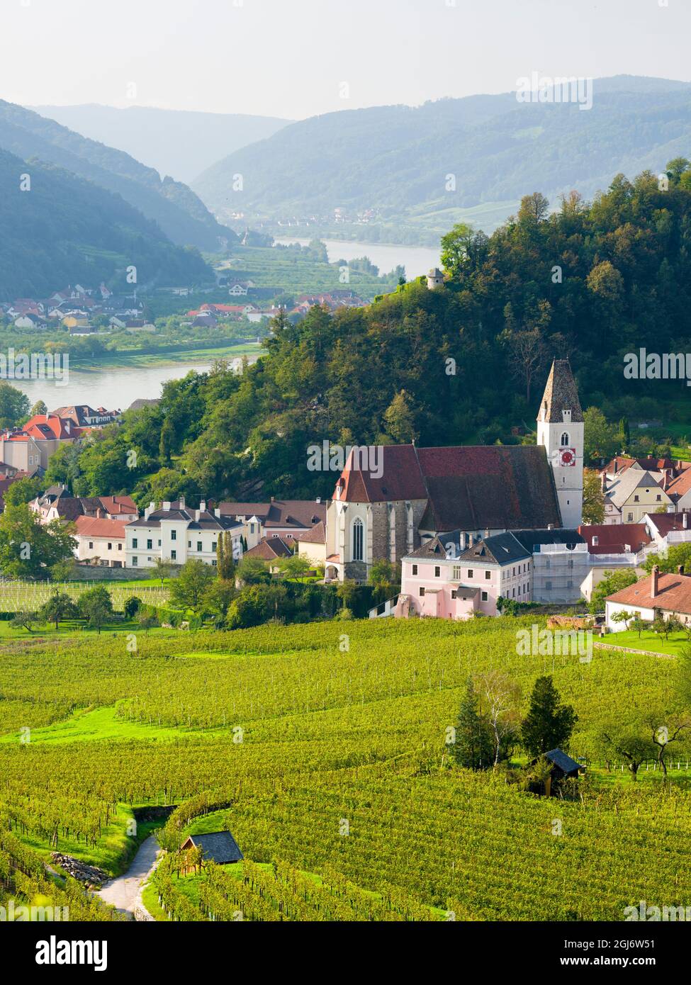 Historic village Spitz located in wine-growing area, UNESCO World ...