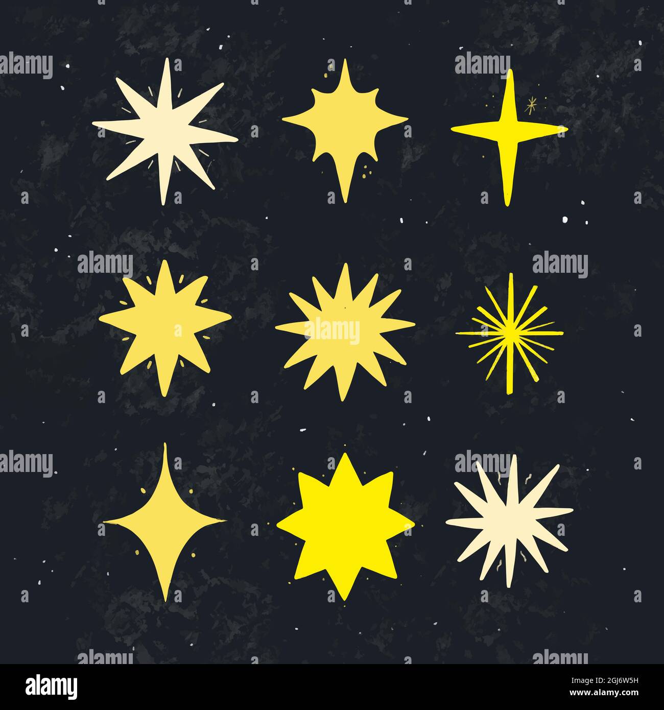 Hand drawn sparkling stars set Vector illustration Stock Vector Image & Art - Alamy
