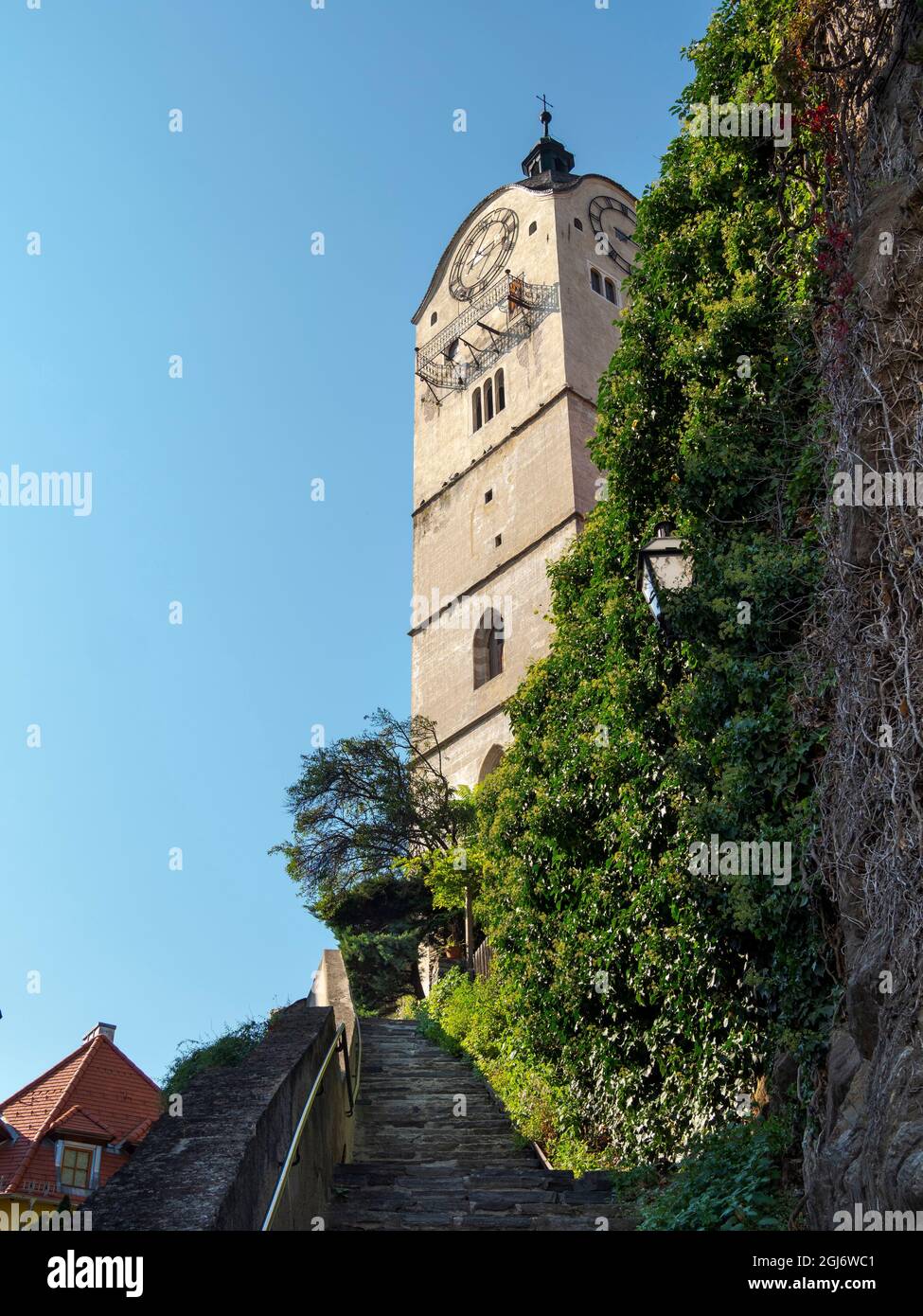 Church Frauenbergkirche. The historic old town of Stein (Stein an der ...