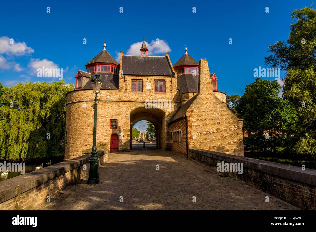 Ezelpoort or Donkey's gate, fortified gate, Bruges, West Flanders ...