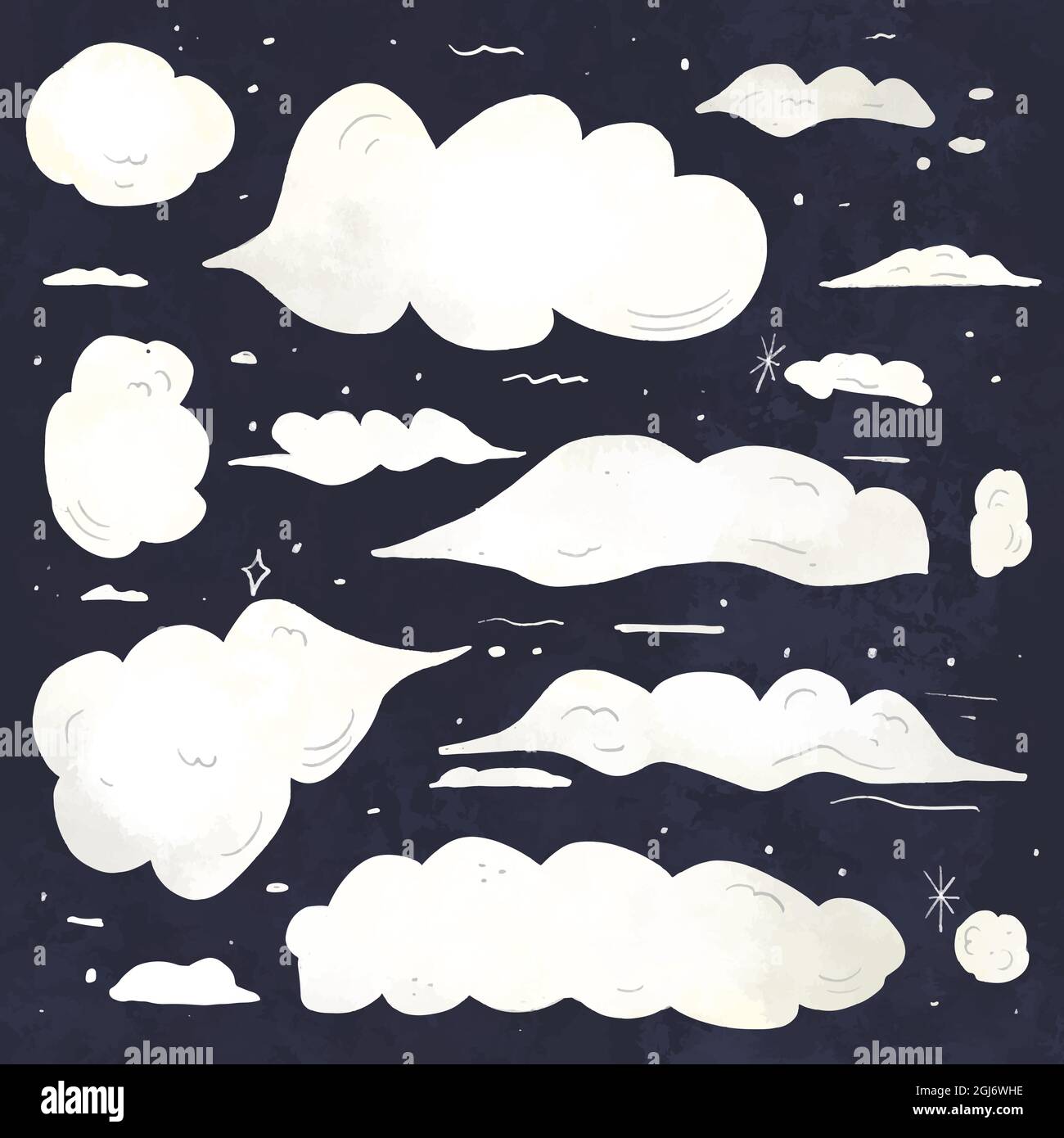 Hand drawn clouds set Vector illustration Stock Vector Image & Art - Alamy
