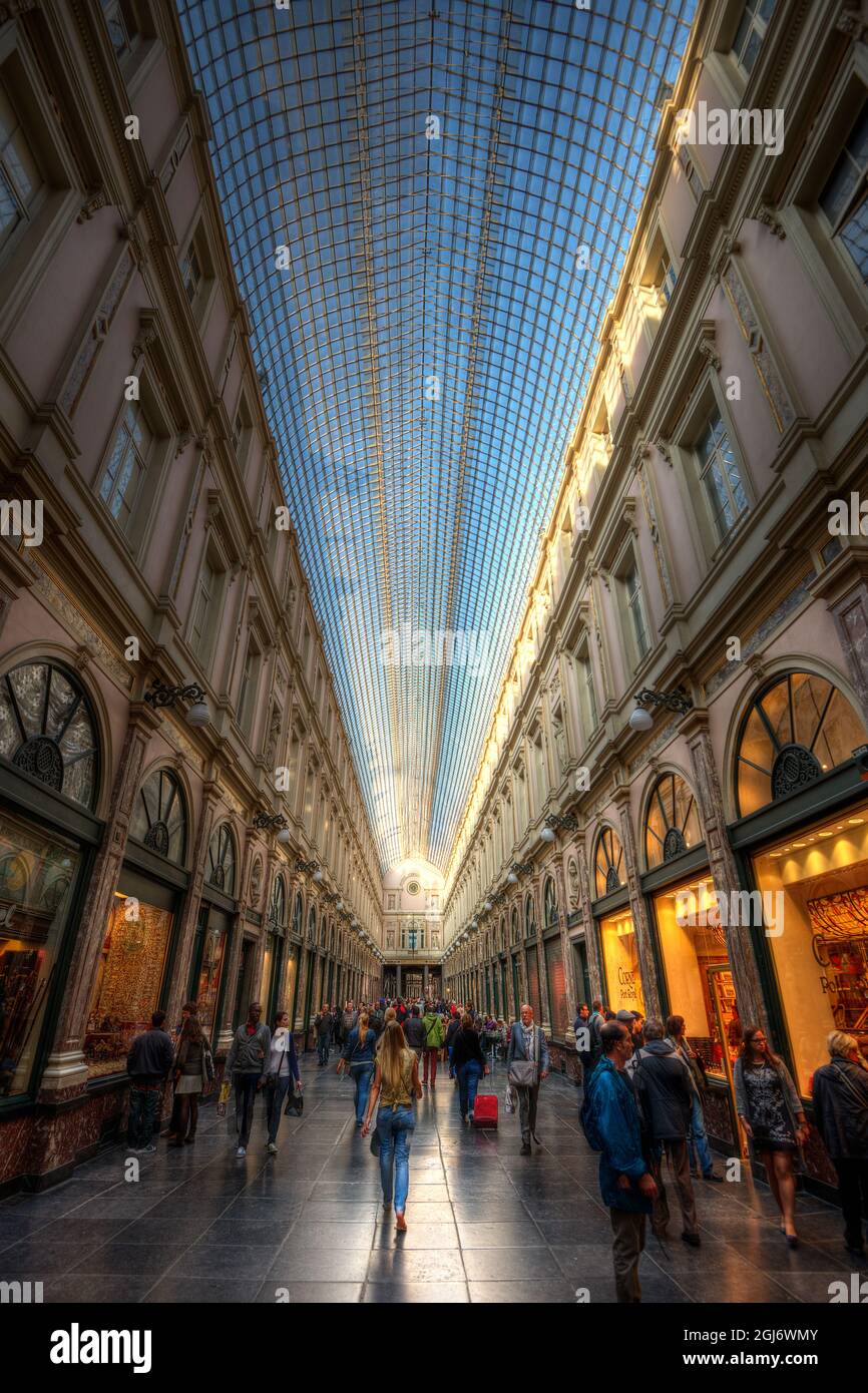 Shopping in brussels Belgium at Les Galeries Royales Saint-Hubert Stock ...