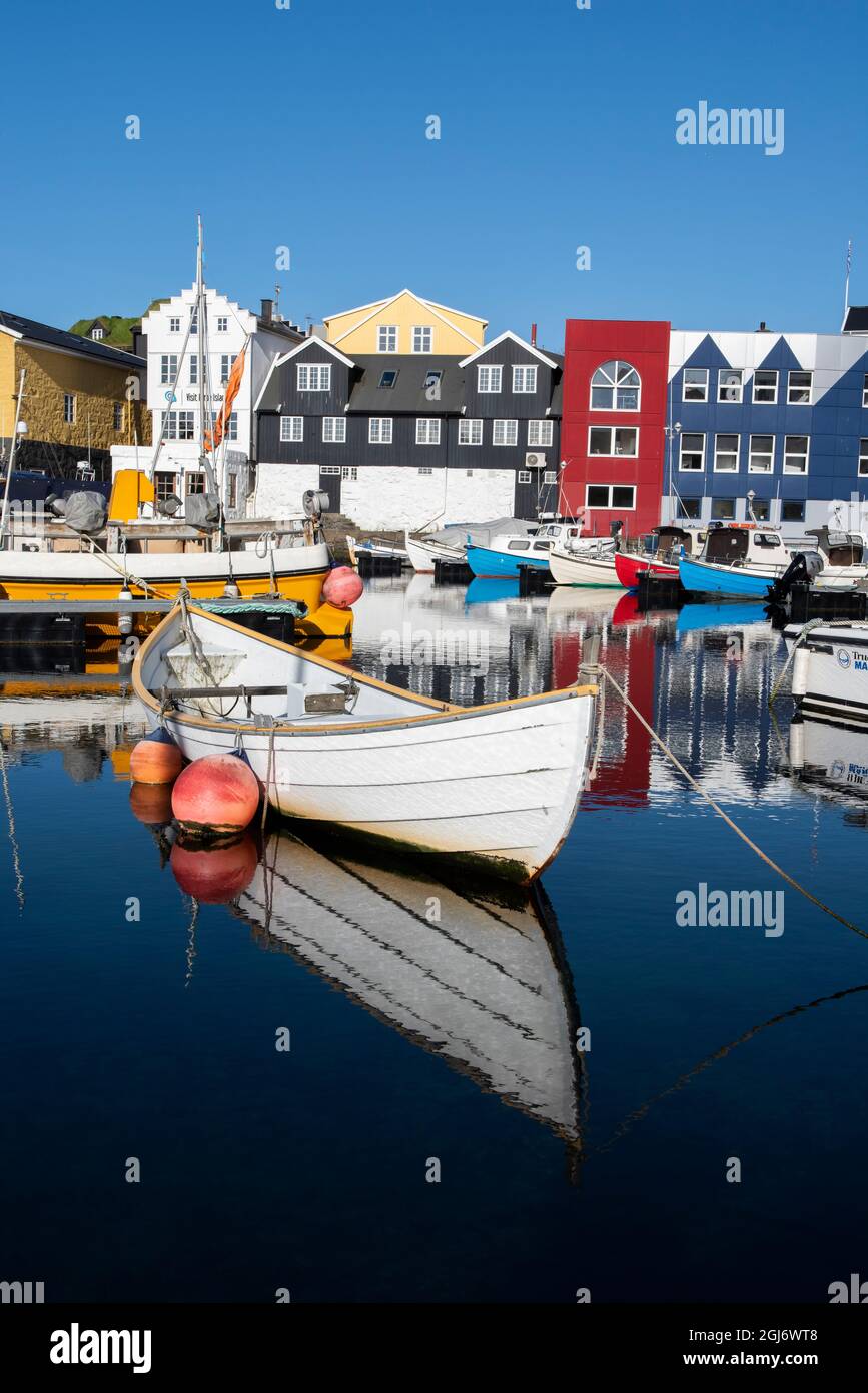 Denmark, Faroe Islands, Torshavn. Capital city of Faroes. Early morning ...