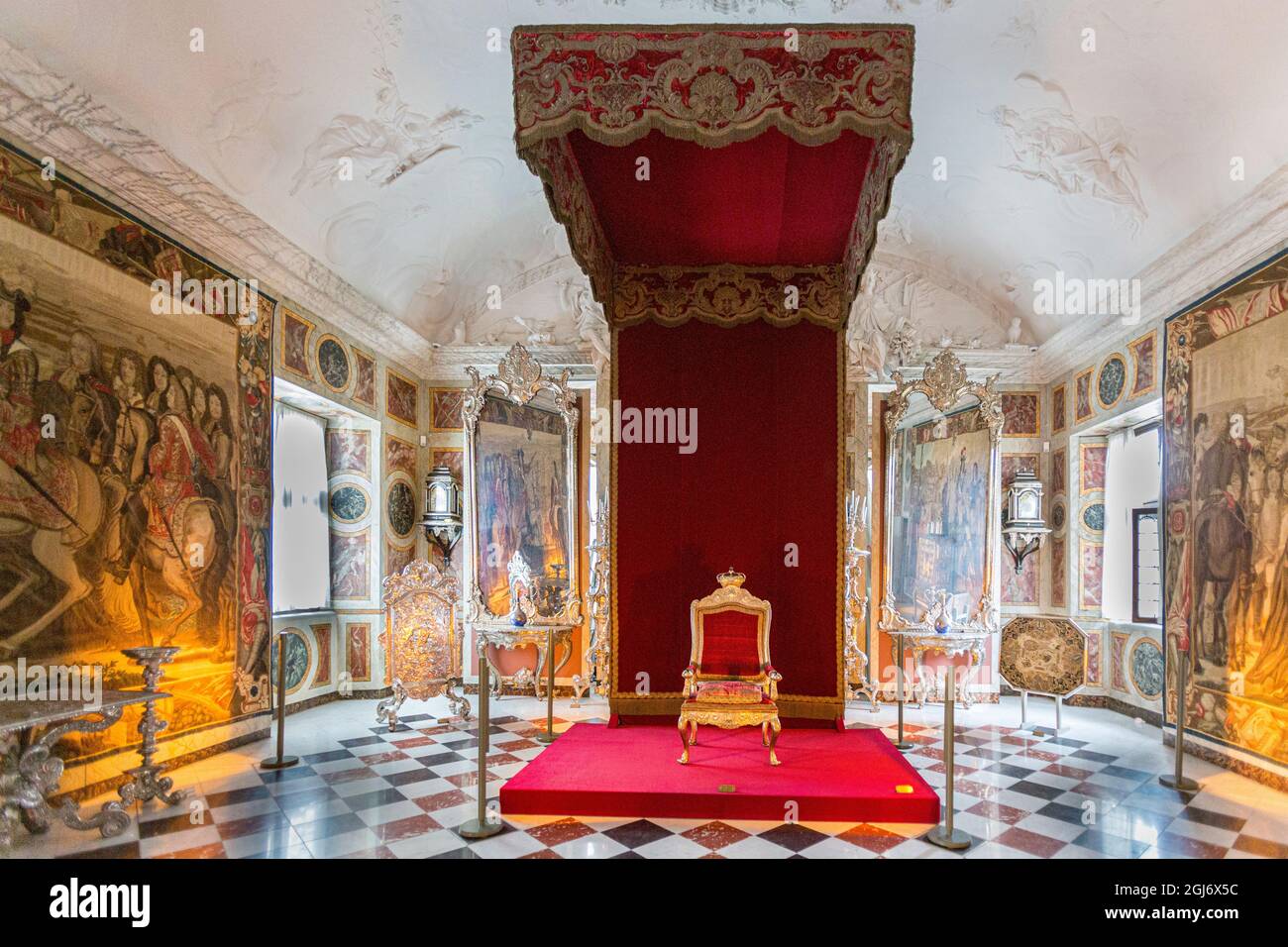 Royal Throne room. Rosenborg Castle. Copenhagen, Denmark. (Editorial ...