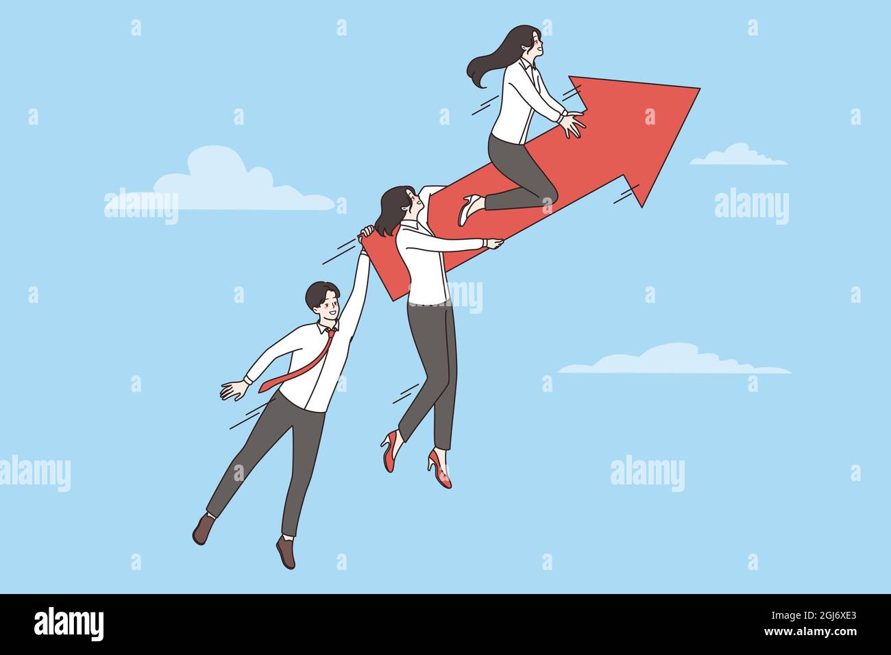 Business team, success, development concept. Group of smiling business ...