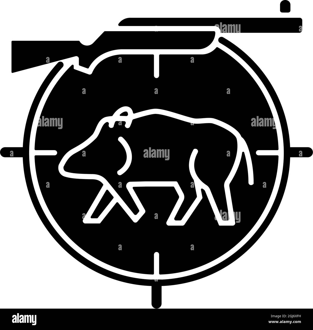 Wild boar hunting black glyph icon Stock Vector Image & Art - Alamy