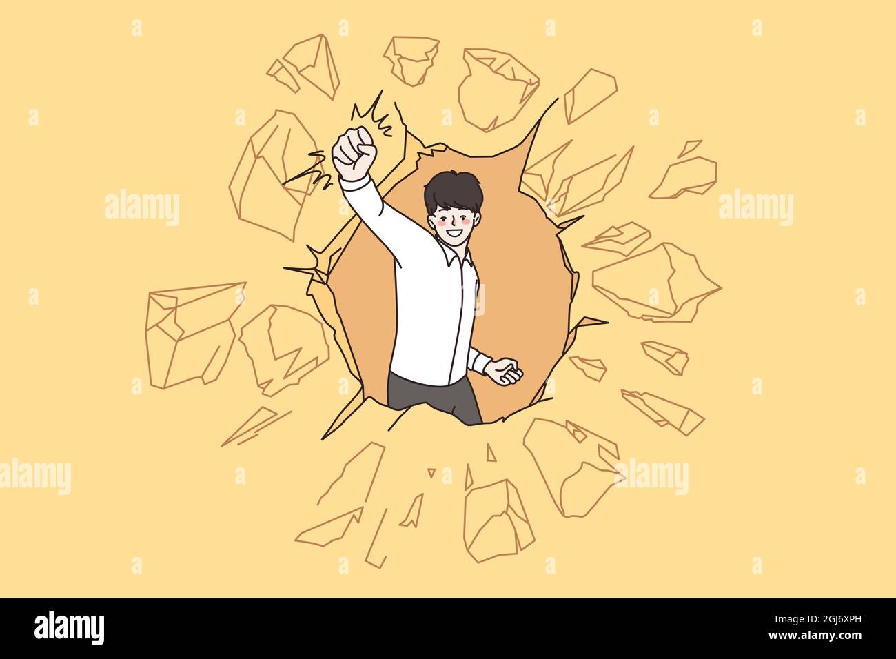 Leadership, success, innovation development concept. Young positive ...