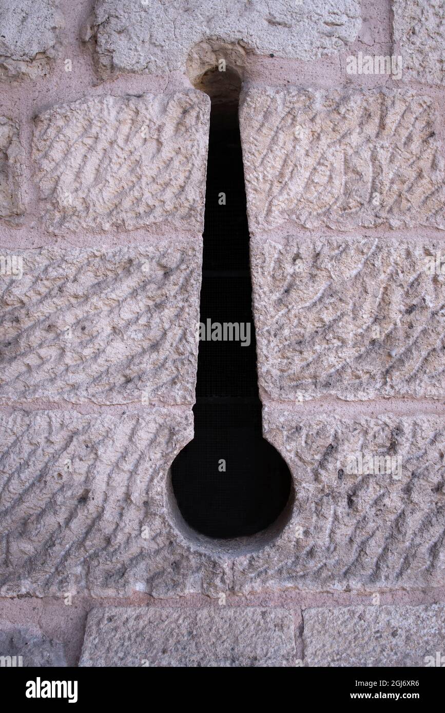 embrasure located in the wall of a medieval tower Stock Photo - Alamy