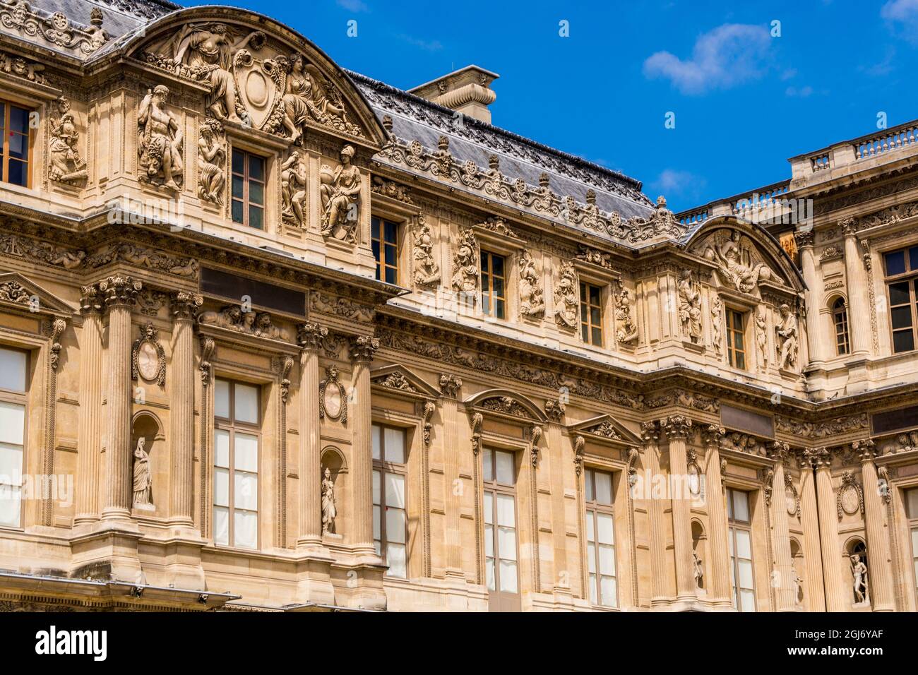 The Court Curree courtyard at The Louvre, Paris, France. (Editorial Use ...