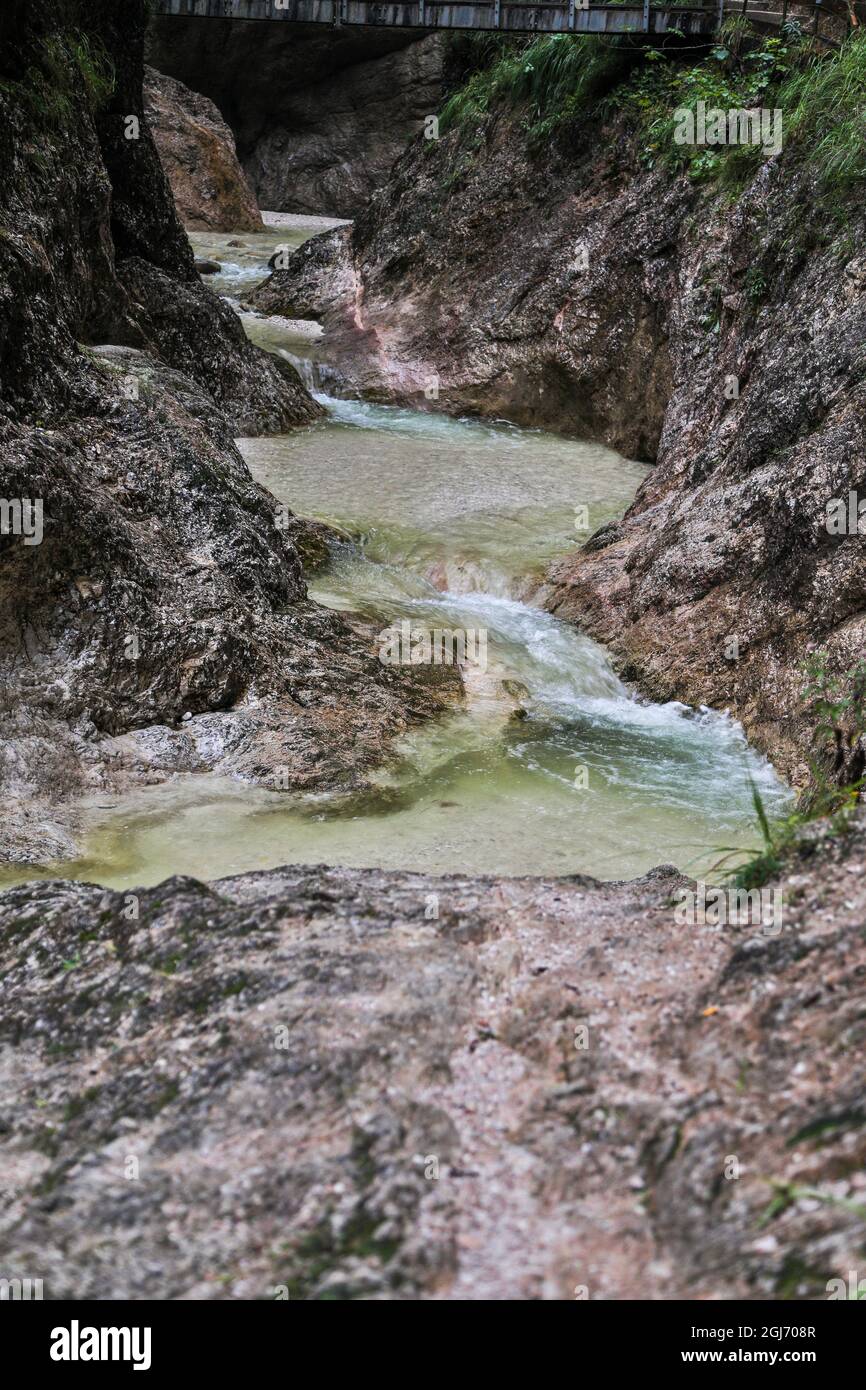 Europe, Germany, Berchtesgaden, Almbach Gorge and Waterfall Stock Photo ...