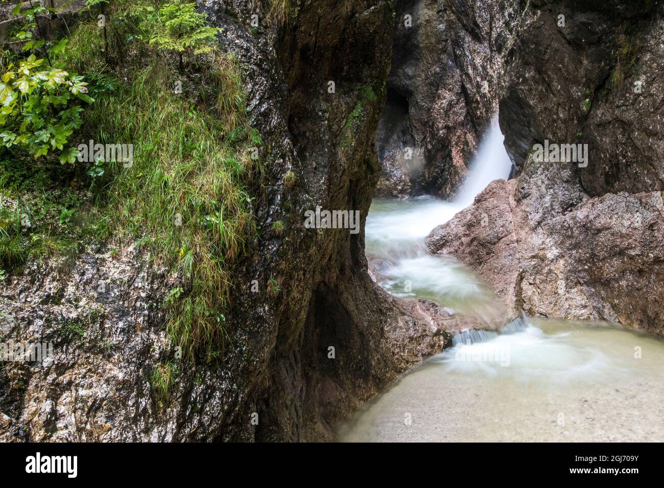 Europe, Germany, Berchtesgaden, Almbach Gorge and Waterfall Stock Photo ...