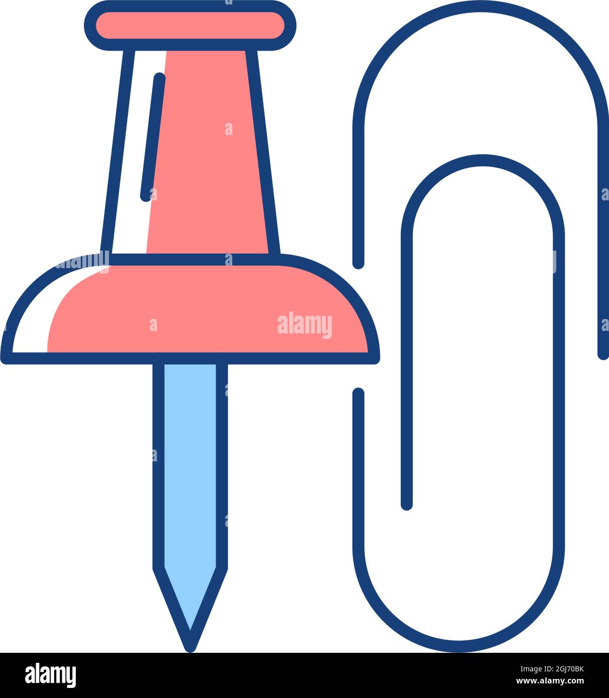 Pins and paper clips RGB color icon Stock Vector Image & Art - Alamy